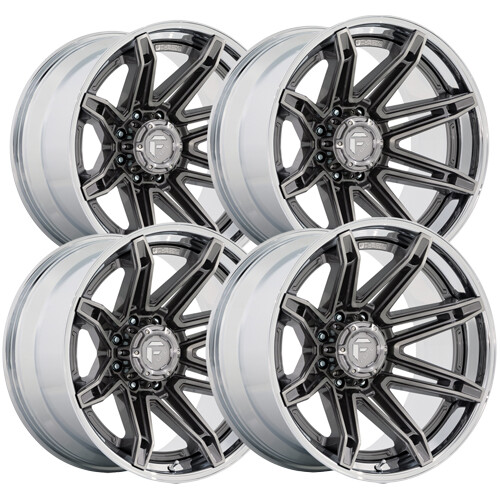 (Set of 4) Fuel Fusion Forged Brawl 20x10 6x5.5" -18 Platinum/Chrome ...