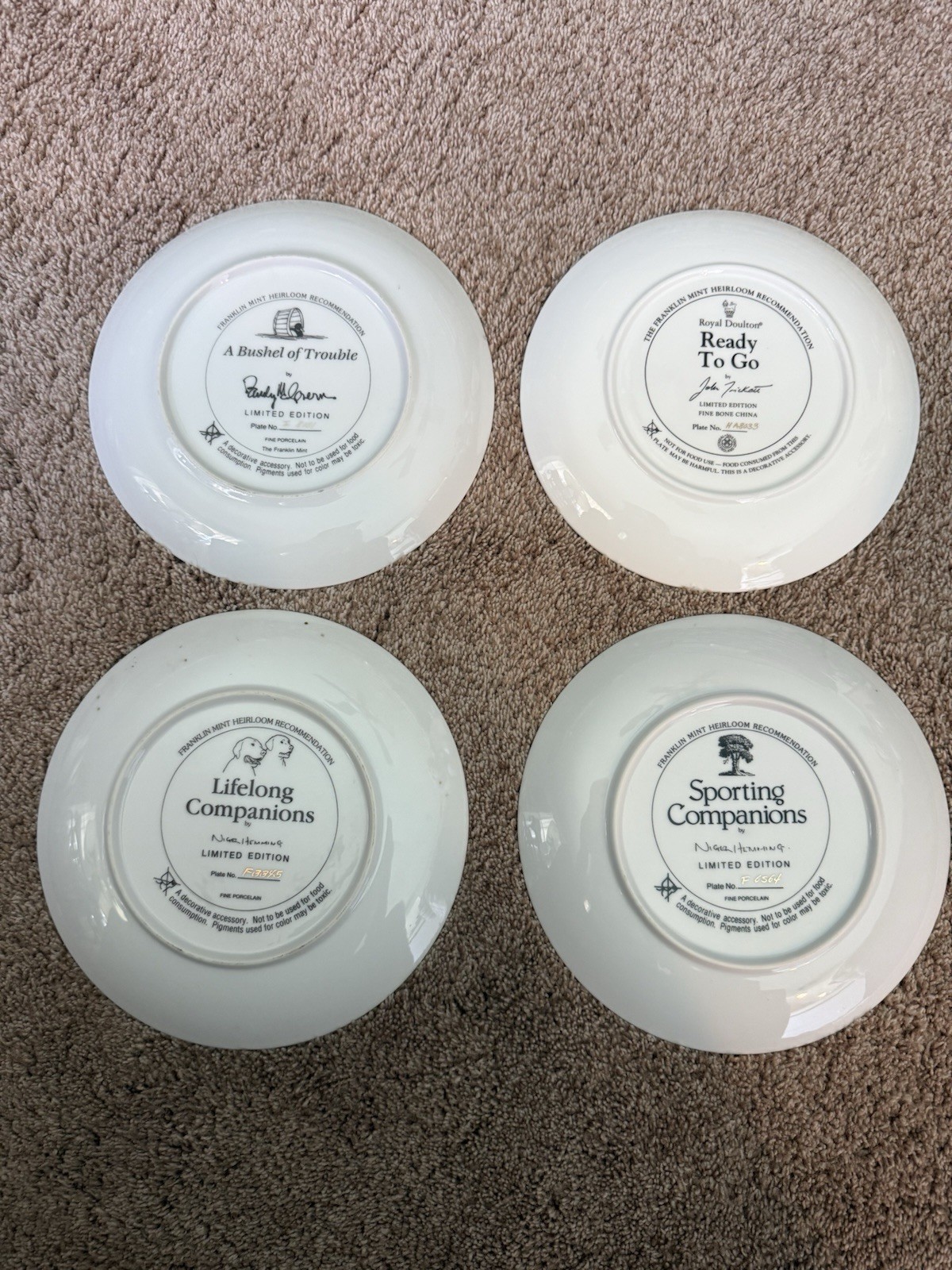 Franklin Mint Heirloom Labrador Retriever plates (set of 4) A Hunting ...