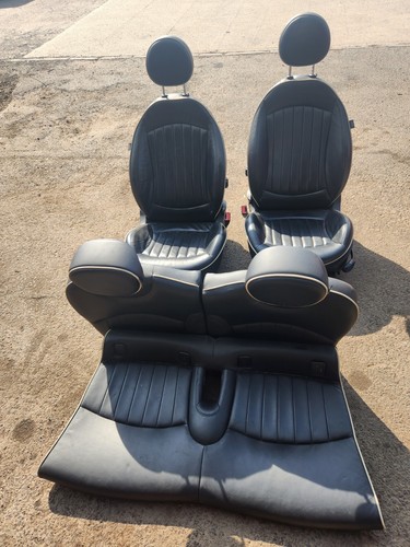Mini R56 Lounge Leather Interior Seat Black With White Piping | eBay UK
