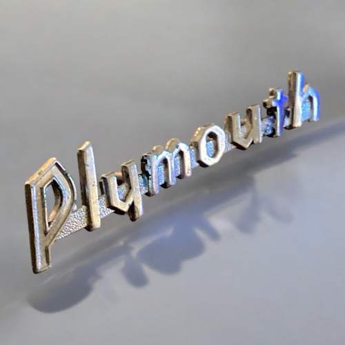 Small Plymouth Script Emblem 1930s 1940 2-3/8" Perhaps Interior Mount ...