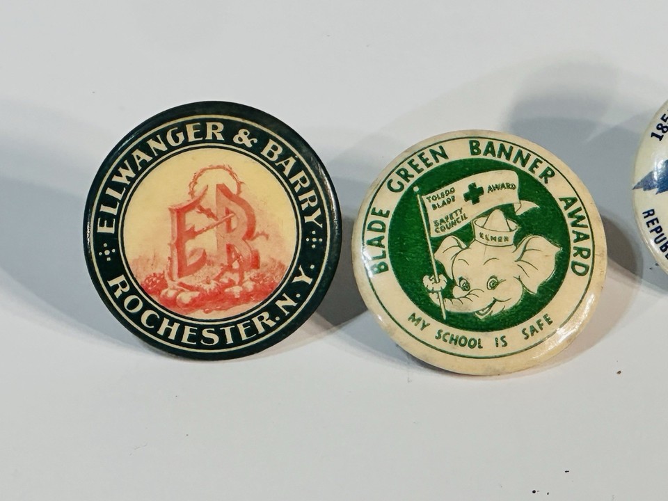 LOT OF 3: ANTIQUE CELLULOID ADVERTISING PAPER PINBACK BUTTONS | eBay