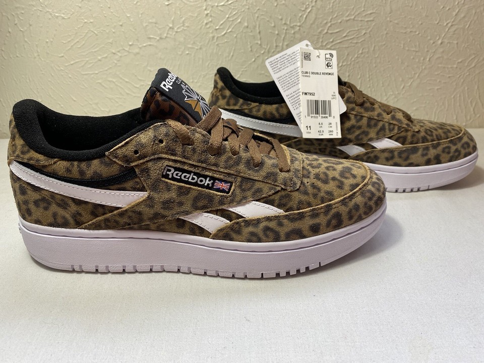 Reebok Club C Revenge Leopard Print Brown Black FW7952 SIZE W 11 / M 9. ...