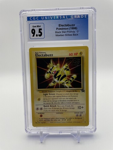 Pokemon 1999 CGC 9.5 Electabuzz Kids WB Pokémon The First Movie Black ...