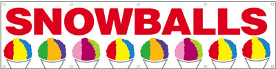 SNOWBALLS Vinyl Banner Sign 2x8 ft - wb | eBay