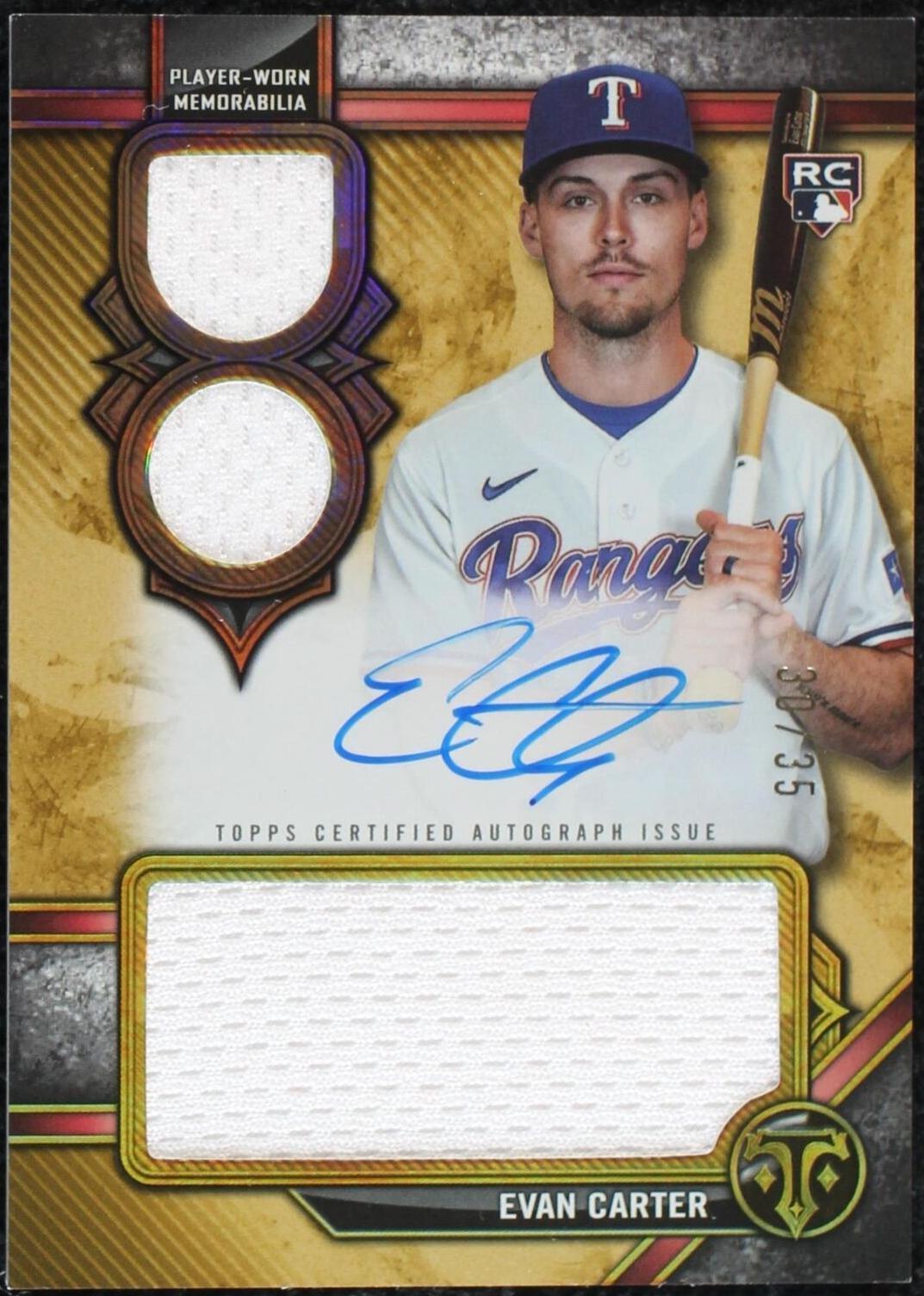 2024 Topps Triple Threads - Rookie Autograph Relics Evan Carter #RAR-EC ...