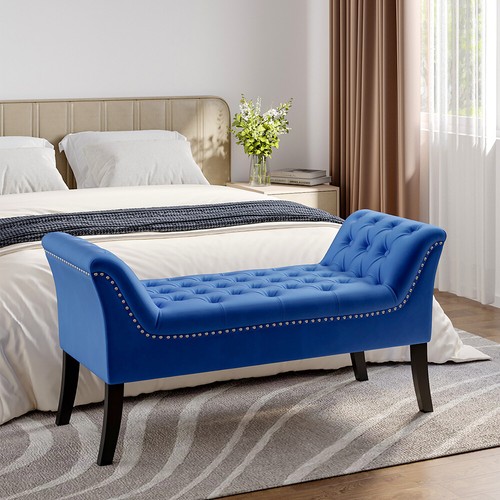 Chesterfield Footstool Button Tufted Ottoman Hallway Window Seat Bed ...