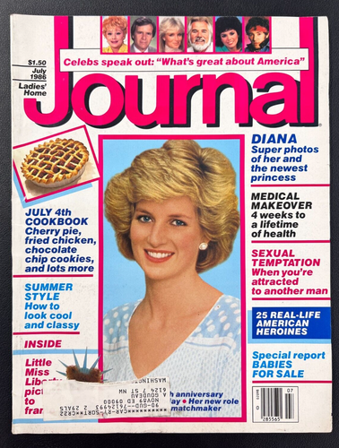 July 1986 Ladies' Home Journal Magazine VTG July 4th Princess Diana ...