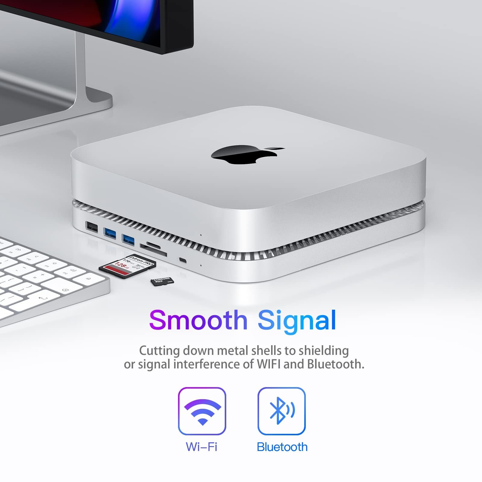 RayCue Mac Mini Hub & Type-C Stand with SSD Enclosure – Mac Mini Stand ...