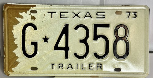 Vintage NOS 1973 Texas Trailer License Plates Never Used #G 4358 | eBay