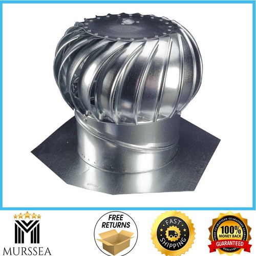 12'' Attic Steel Wind Turbine Roof Vent Exhaust Fan Rotary Ventilator ...