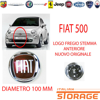 FIAT 500 From 2007 Front Logo Emblem Diameter 100 MM Original 51944206 ...