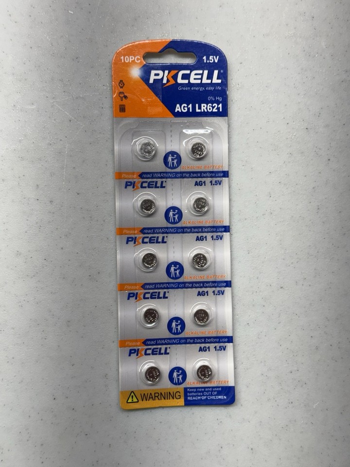 10 pk AG1 363 164 165 531 LR60 LR621 SR60 364 LR621H Watch Batteries ...