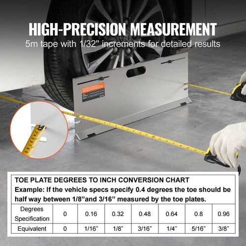 Wheel Alignment Tool Toe Plates Accurate Measure Tape And Conversion ...