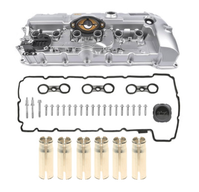 Valve Cover Assembly (Aluminum) + Spark Plug Tubes for BMW N52 E90 328i ...