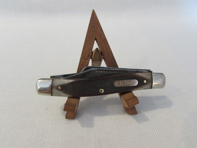 Vintage Schrade USA Old Timer 80T 3 Blade Folding Pocket Knife Saw Cut ...