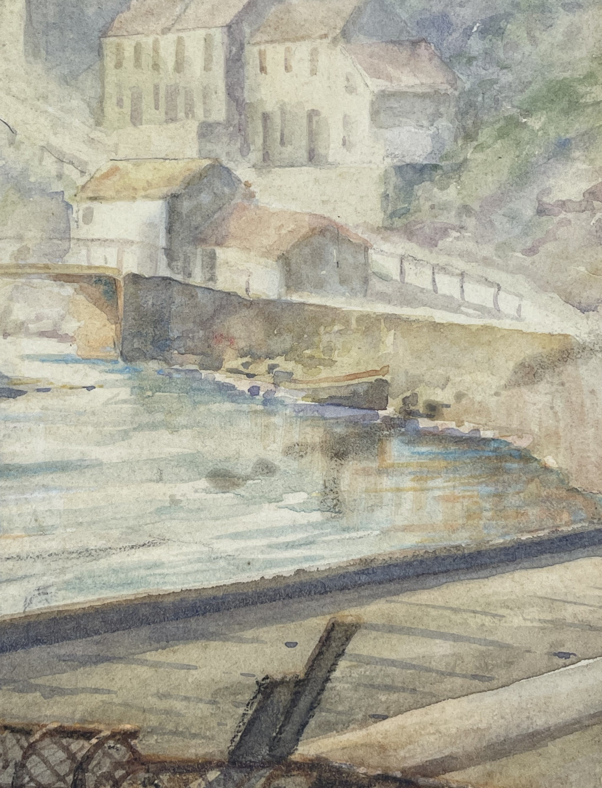 Antique Watercolor Painting Fred E. Graham Listed Artist Fishing Boat ...