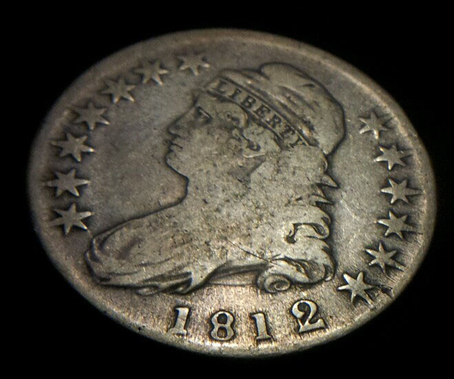1812 over 1811 Capped Bust Half Dollar VF Old US Mint 50 cent Silver ...