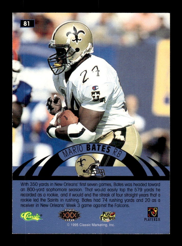 1996 Classic NFL Experience #81 Mario Bates HAND SIGNED AUTO | eBay
