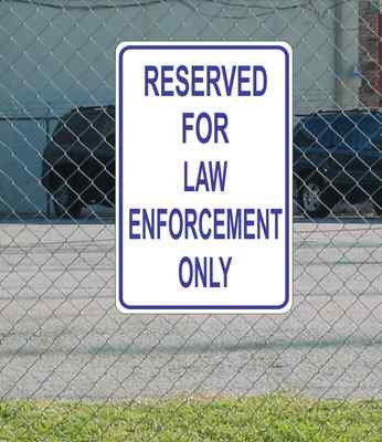 RESERVED FOR LAW ENFORCEMENT ONLY Parking METAL Sign 12"x18" Police | eBay