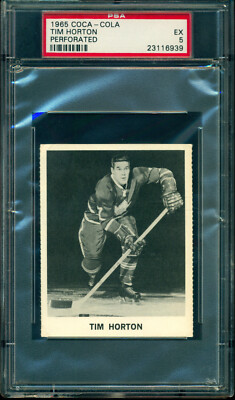 1965-66 Coke COCA-COLA NHL Players Tim Horton HOF PSA 5 EX Toronto ...
