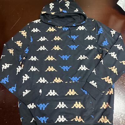 Kappa all over print graphic black pullover hoodie XL | eBay