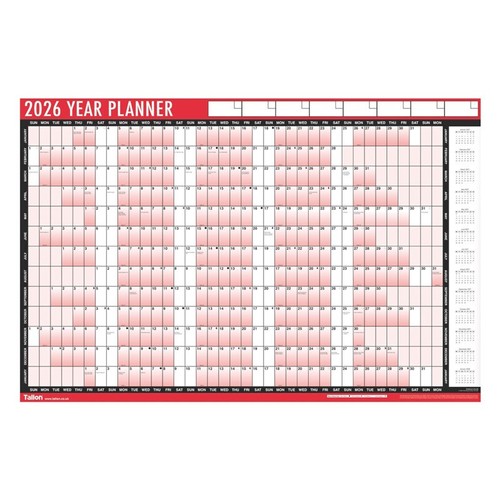 3 x 2026 Year Planner A1 Large Laminated Wall Planner with Marker Pen ...