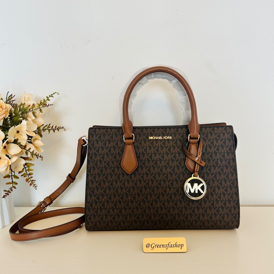 Michael Kors Purse Sheila Medium Signature Logo Satchel MK | eBay
