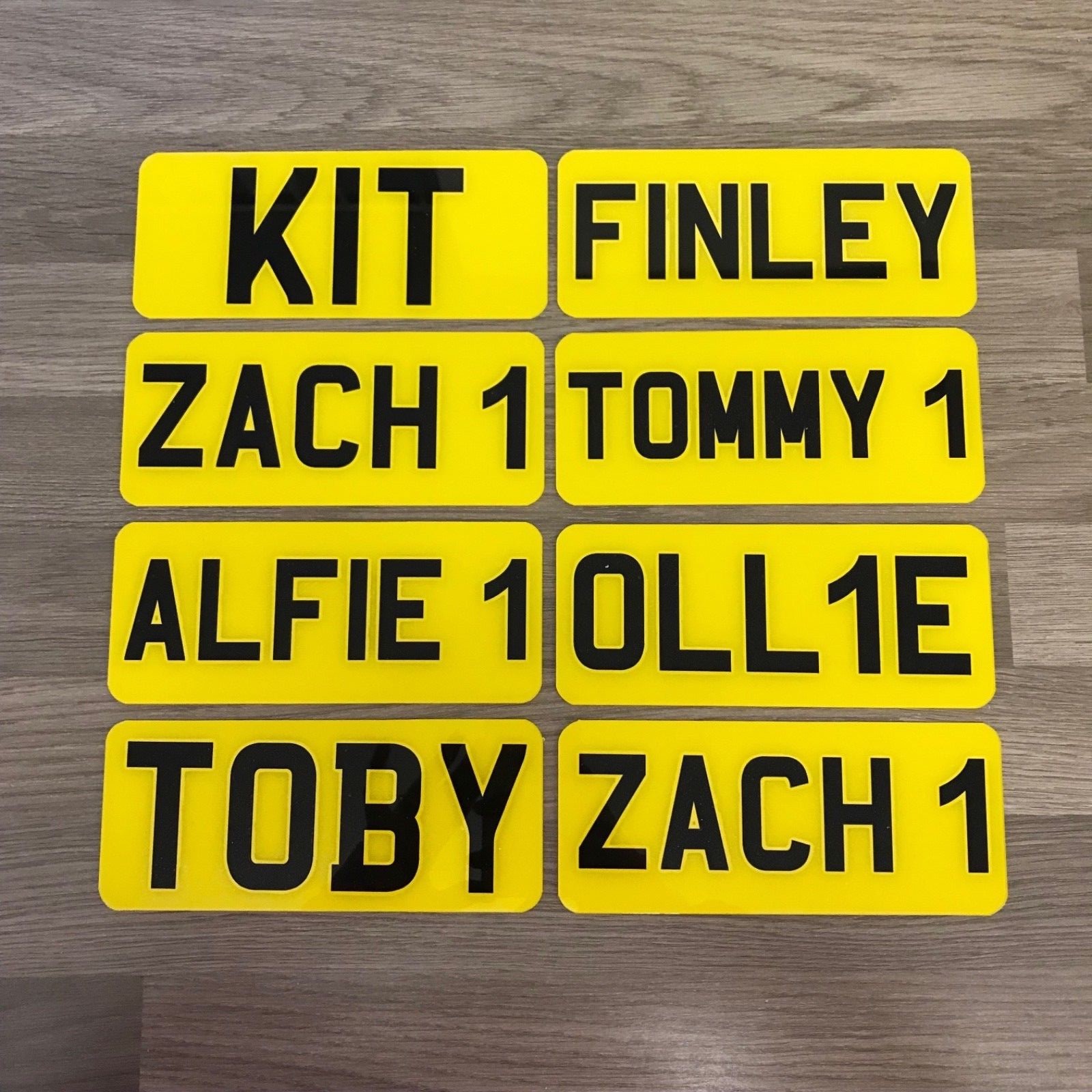 Rear Personalised PLASTIC Children's Number Plate Kids Electric Toy Car ...