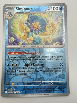 Pokemon TCG Card Paradox Rift 042/182 Reverse Holo Simipour | eBay
