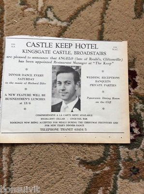 k2-6 ephemera 1966 advert castle keep hotel broadstairs angelo the keep ...