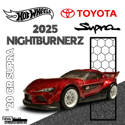 Hot Wheels '20 Toyota GR Supra Candy Apple Red 2025 Nightburnerz Wheel ...