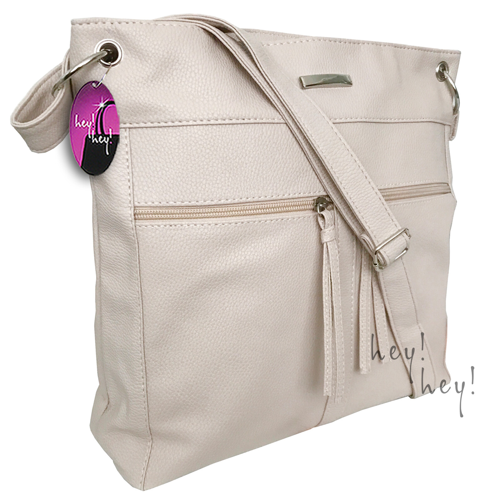 Cross Body Bag Large Big Messenger Handbag Zipped Pockets Long Shoulder ...