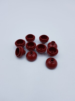 LEGO LOT 10 X DOME 2X2 INV W 1 STUD DARK RED REF 15395 / 6058218 *NEUF ...