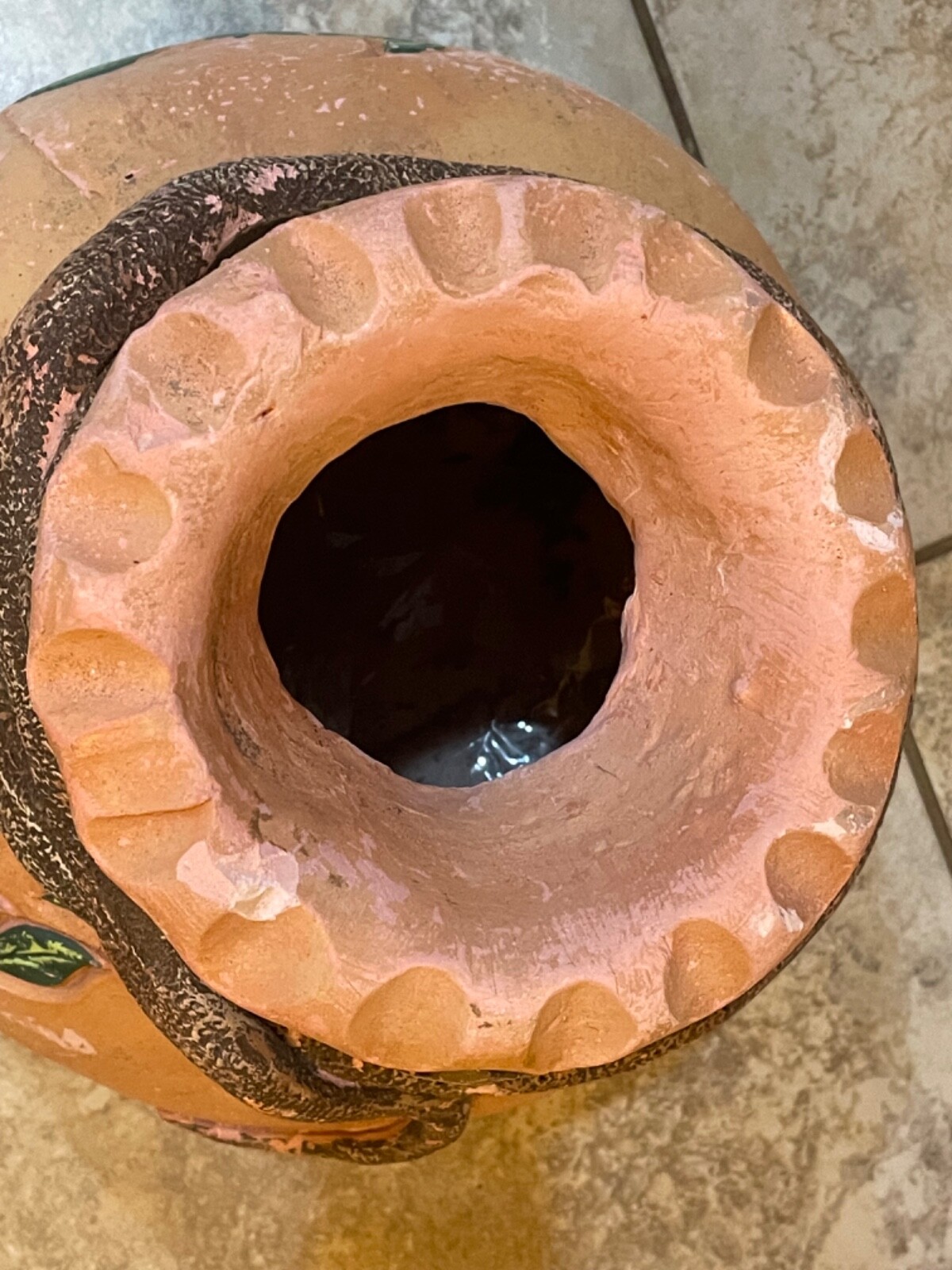 Vintage Large Native American Pottery Snake Pot Vase Signed Comanche 19 ...