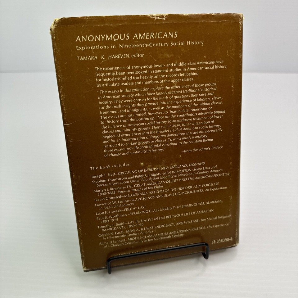Anonymous Americans Explorations in 19th-Century Social History Essays 1971 HC | eBay UK