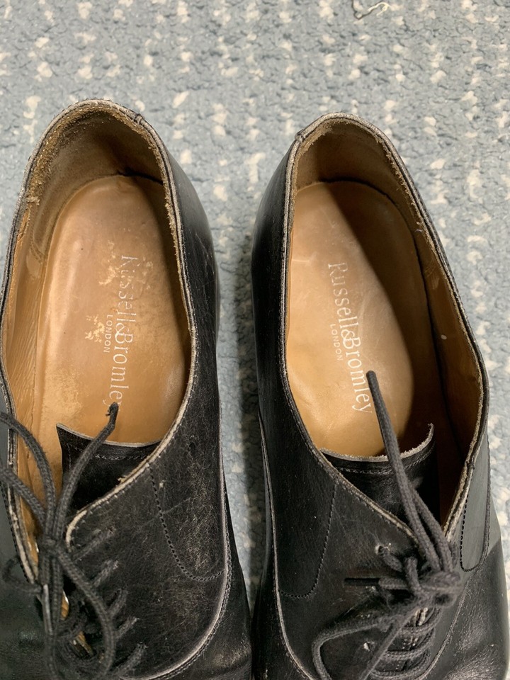 Russell & Bromley Dress Derby Men's US Size 9.5 Cap Toe Shoes Black | eBay