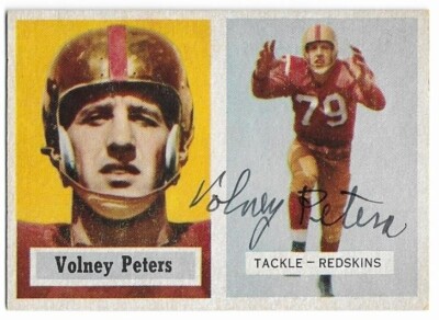 VOLNEY PETERS 1957 Topps Signed Autographed card #84 Washington ...