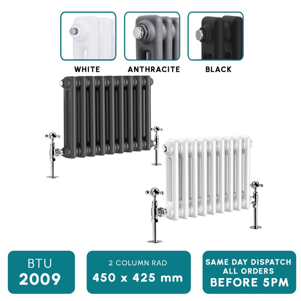 Anthracite White Black Traditional Cast Iron Style Radiator 2 3 4 ...