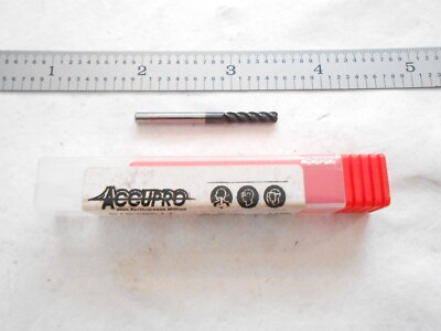 NEW ACCUPRO USA 1/8" DIA X 1/2" LOC X 1-1/2" L X .030" CR CC 4FL ...