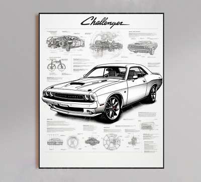Dodge Challenger Poster- Dodge Challenger Patent Print, Dodge ...