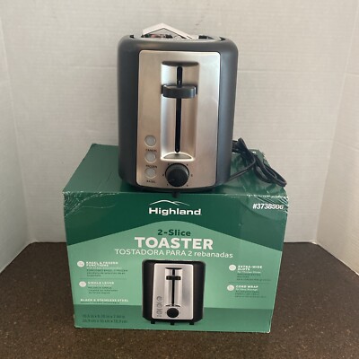Highland 2-Slice Black Toaster #3738506 | eBay