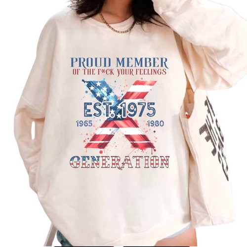 Custom Year Gen X T-shirt, Vintage Proud Member Flagg Gen X 1965-1980 ...