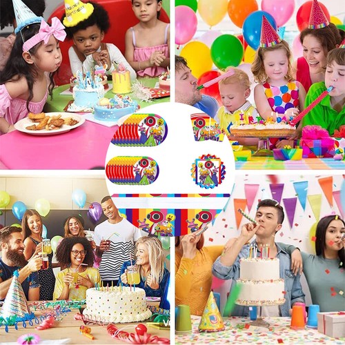 51PCS Rainbow Friends Party Tableware Set includes Cup Plates Napkins ...