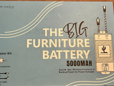 The Blue Cactus Big Battery Pack for Reclining Furniture with LED ...