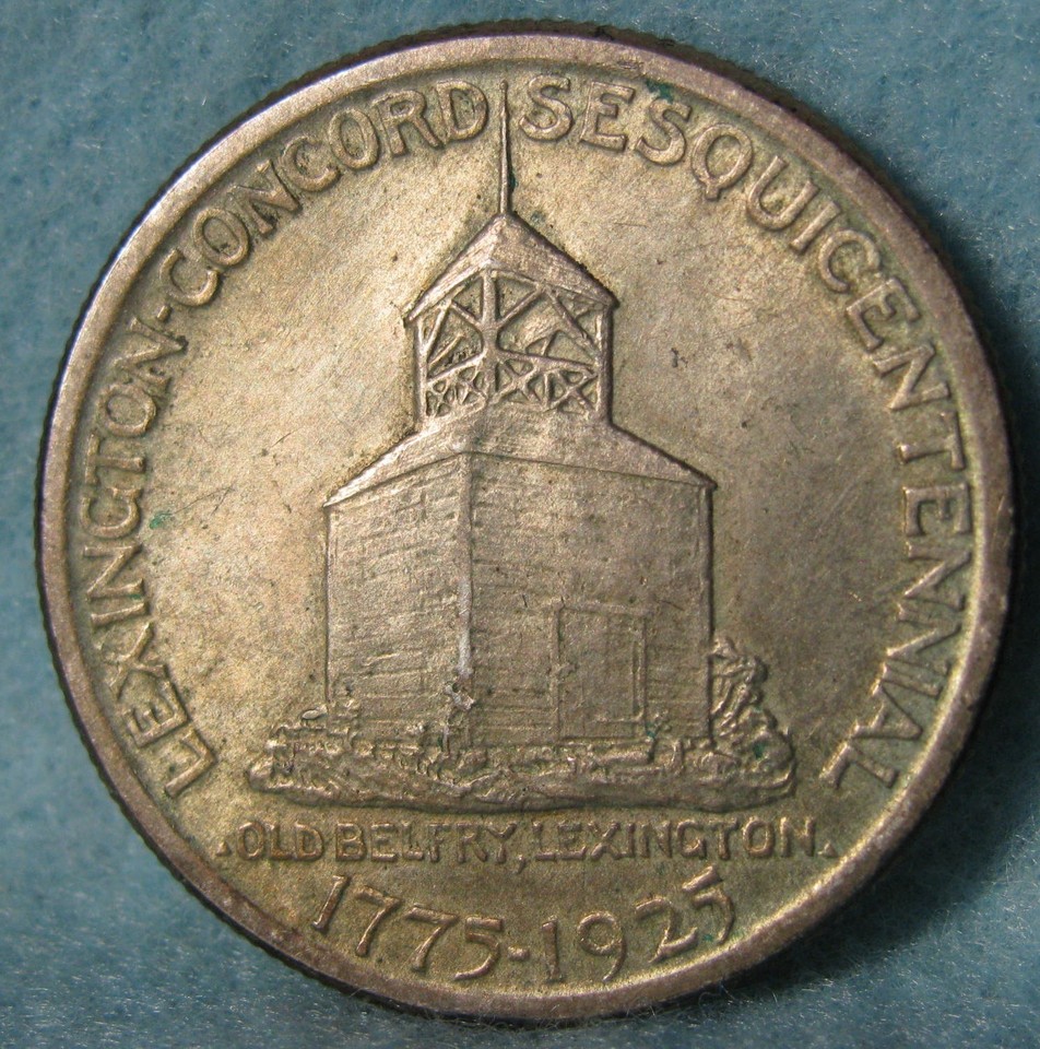 1925 Lexington Concord Patriot Commemorative Silver Half Dollar Sharp ...