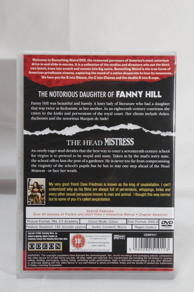 DAVID FRIEDMAN Two DVD Collection The Notorious Daughter of Fanny Hill ...
