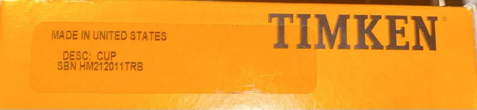 TIMKEN SBN HM212011TRB Tapered Roller Bearing Cone Wheel HM212011 (QTY ...
