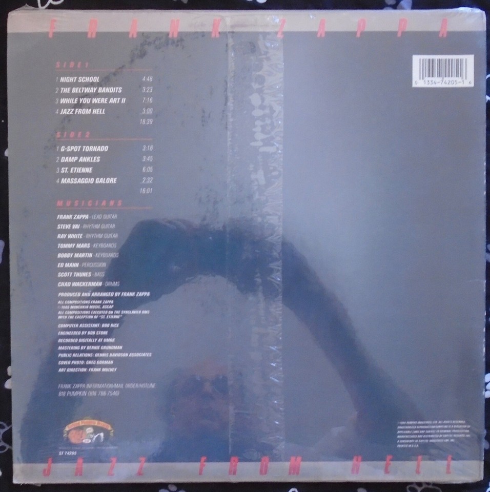 FRANK ZAPPA, Jazz From Hell USA New Old Stock Sealed LP | eBay