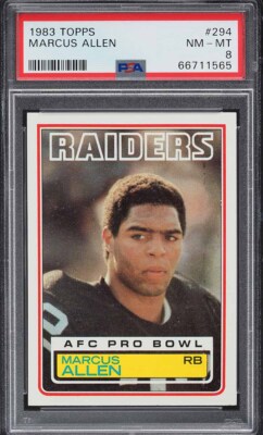 1983 Topps FB Card #294 Marcus Allen ROOKIE RC, ALL-PRO PSA 8 NM-MT | eBay