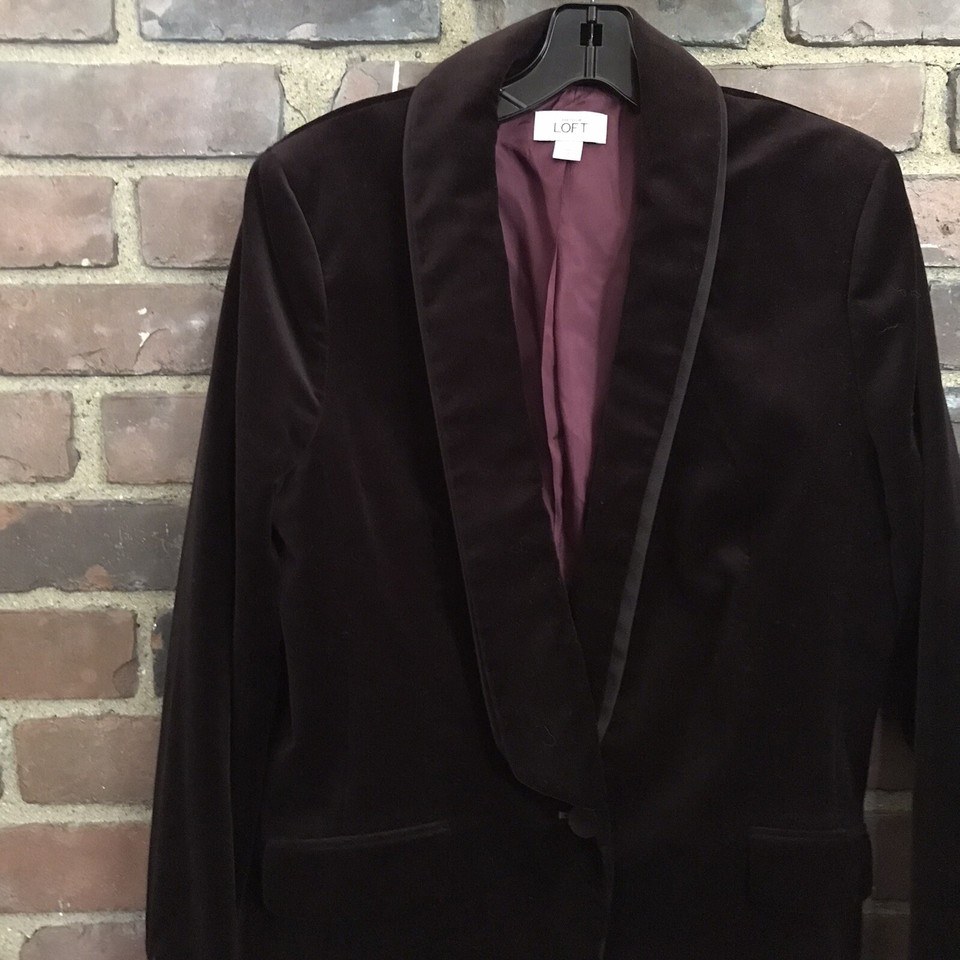 Ann Taylor Loft Shawl Collar One Buttons Blazer Sz 14 -42 Chest -25.5 ...